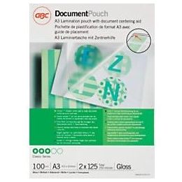 GBC Document Laminierfolien DIN A3 Glänzend 125 Mikron (2 x 125) Transparent 100 Stück