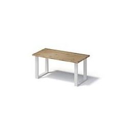 Bisley Fortis Table Regular, 1600 x 800 mm, gerade Kante, geölte Oberfläche, O-Gestell, Oberfläche: P natürlich / Gestellfarbe: 396 verkehrsweiß