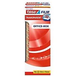 Tesa Klebefilm Tesafilm Office-Box Transparent 15 mm (B) x 33 m (L) PP (Polypropylen) 10 Rollen