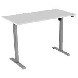 euroseats White Rechteckig Elektrisch Höhenverstellbar Sitz-Stehschreibtisch Silber Grau 1.600 x 800 x 750 - 1.235 mm