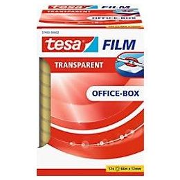 Tesa Klebeband Tesafilm Office-Box Transparent 12 mm (B) x 66 m (L) PP (Polypropylen) 12 Rollen