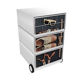 PAPERFLOW Rollcontainer easyBox 4 horizontale Schubladen 642x390x436mm PERSO PERFECT GENTLEMAN