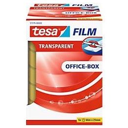 Tesa Klebeband Tesafilm Office-Box Transparent 25 mm (B) x 66 m (L) PP (Polypropylen) 6 Rollen