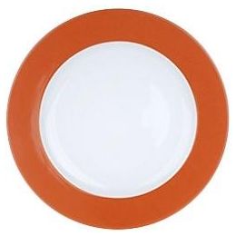 Teller Nova Ocean Weiß, Orange Porzellan 12 Stück 22 cm