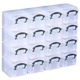Really Useful Box Aufbewahrungsbox 0.14CX16ORG Schwarz, Transparent Kunststoff 28 x 6,5 x 22,4 cm