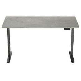 euroseats Economy Sitz-Stehschreibtisch Rechteckig Beton T-Fuß 1.400 (B) x 800 (T) x 1.275 (H) mm Metall