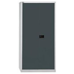 Bisley Flügeltürenschrank Stahl 3 Fachböden abschließbar 914 x 400 x 1.950 mm Anthrazit, Hellgrau