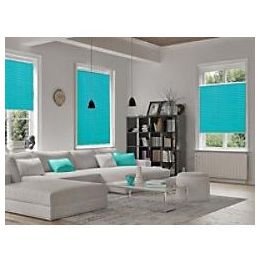 casa pura Plissee Magic Polyester, lackiertes Aluminium Blau 550 x 2000 mm