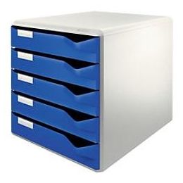 Leitz Schubladenbox Post-Set Polystyrol Blau 28,5 x 35,5 x 39 cm