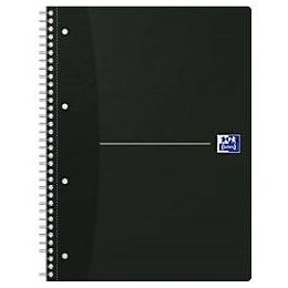 Oxford Office Essentials Notebook DIN A4+ Kariert Spiralbindung Karton Schwarz Perforiert 140 Seiten