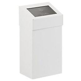 DutchDesign Papierkorb mit Druckdeckel Pulverbeschichtetes Aluminium 18 L 27,7 (B) x 17 (T) x 50 (H) cm Weiß