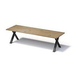 Bisley Fortis Table Regular, 3000 x 1000 mm, gerade Kante, geölte Oberfläche, X-Gestell, Oberfläche: P natürlich / Gestellfarbe: 333 schwarz