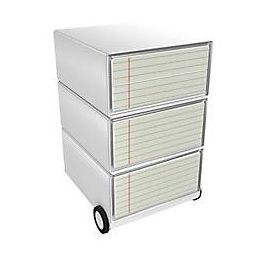 PAPERFLOW Rollcontainer easyBox 4 horizontale Schubladen 642x390x436mm PERSO NOTEBOOK