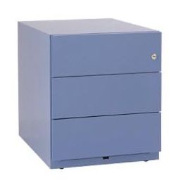 Bisley Rollcontainer Note 3 Schubladen Blau 420 x 565 x 495 mm