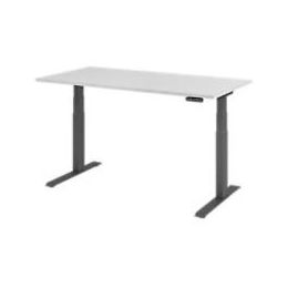 Hammerbacher VXDKB Elektrisch Höhenverstellbar Sitz-Stehschreibtisch Grau C-Fuß 1.600 (B) x 800 (T) x 1.290 (H) mm Spanplatte, Stahl