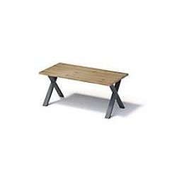 Bisley Fortis Table Regular, 1800 x 900 mm, gerade Kante, geölte Oberfläche, X-Gestell, Oberfläche: P natürlich / Gestellfarbe: 334 anthrazitgrau