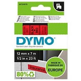 Dymo D1 Beschriftungsband Authentisch 45017 S0720570 Selbsthaftend Schwarz auf Rot 12 mm x 7 m