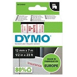 Dymo D1 Beschriftungsband Authentisch 45015 S0720550 Selbsthaftend Rot auf Weiß 12 mm x 7 m