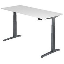 Hammerbacher XBHM VXBHM Elektrisch Höhenverstellbar Sitz-Stehschreibtisch Rechteckig Weiß C-Fuß 1.800 (B) x 800 (T) x 1.290 (H) mm Spanplatte, Stahl, Aluminium