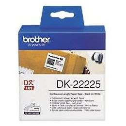 Brother QL Endlosetiketten Authentisch DK-22225 DK-22225 Selbsthaftend Schwarz auf Weiß 38 mm