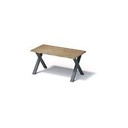 Bisley Fortis Table Regular, 1600 x 800 mm, gerade Kante, geölte Oberfläche, X-Gestell, Oberfläche: P natürlich / Gestellfarbe: 334 anthrazitgrau