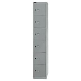 Bisley Metall Schließfach 6 Türen 1 abteile Schlüssel 305 x 457 x 1.802 mm Silber