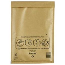 Mail Lite Luftpolster-Versandtaschen F/3 Gold Ohne Fenster 220 (B) x 330 (H) mm Abziehstreifen 79 g/m2 50 Stück