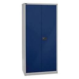 Bisley Flügeltürenschrank Universal Verzinkt Lichtgrau, Oxfordblau 914 x 500 x 1.950 mm