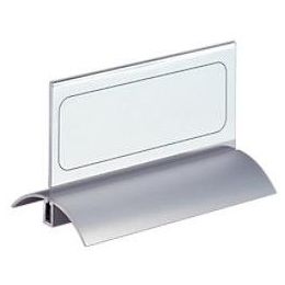 Durable Tischnamensschild 8201 Transparent, Silber Acryl, Aluminium 15 x 6,1 cm 2 Stück