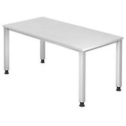 Hammerbacher Q Series VQS Höhenverstellbar Schreibtisch Rechteckig Weiß 4 Metallfüße 1.600 (B) x 800 (T) x 810 (H) mm Spanplatte, Stahl