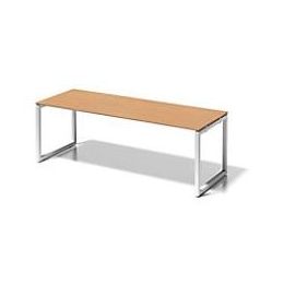 Bisley Cito Schreibtisch, 740 mm höhenfixes O-Gestell, H 19 x B 2200 x T 800 mm, Dekor buche, Gestell verkehrsweiß