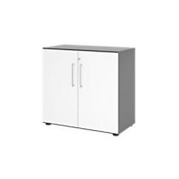 Hammerbacher Schrank V928T2/G/W/BS Grau 80 x 42 x 74,6 cm