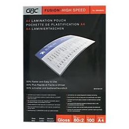 GBC HighSpeed Laminierfolien DIN A4 Glänzend 80 Mikron (2 x 80) Transparent 100 Stück