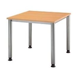 Hammerbacher H-Serie Schreibtisch Quadratisch Buche 4 Füße 800 (B) x 800 (T) x 760 (H) mm Melaminharzbeschichtete Spanplatte