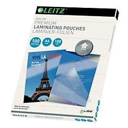 Leitz iLAM Premium Laminierfolien DIN A4 Glänzend 100 Mikron (2 x 100) Transparent 100 Stück