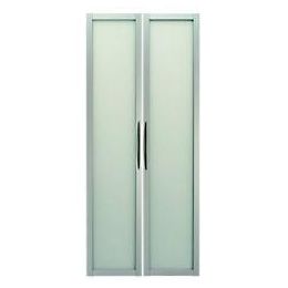 Hammerbacher Glas-Rahmentür Matrix Silber 790 x 19 x 1.840 mm 2 Stück