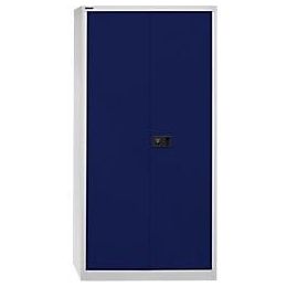 Bisley Flügeltürenschrank Universal Verzinkt Lichtgrau, Oxfordblau 914 x 400 x 1.950 mm