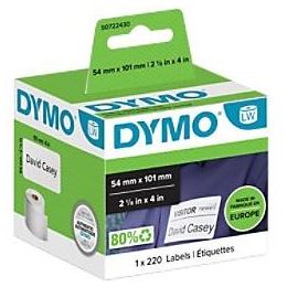 Dymo LW Versandetiketten Authentisch 99014 S0722430 Selbsthaftend Schwarz auf Weiß 54 x 101 mm 220 Etiketten