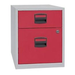 Bisley Home Mobiler Beistellschrank Lichtgrau, Kardinalrot 413 x 400 x 528 mm