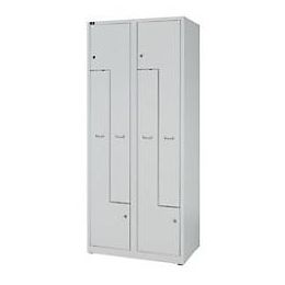 Bisley Z Garderobenschrank LIGHT, 2 Abteile für 4 Nutzer, lichtgrau