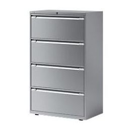 Bisley Hängeregistraturschrank mit 4 Schubladen 4 Schübe Silber 800 x 470 x 1.300 mm