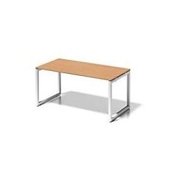 Bisley Cito Schreibtisch, 740 mm höhenfixes O-Gestell, H 19 x B 1600 x T 800 mm, Dekor buche, Gestell verkehrsweiß