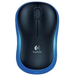 Logitech Kabellose Ergonomische Optische Maus M185 Für Rechts- und Linkshänder USB-A Nano Receiver Schwarz, Blau