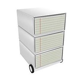 PAPERFLOW Rollcontainer easyBox 3 horizontale Schubladen 642x390x436mm PERSO NOTEBOOK