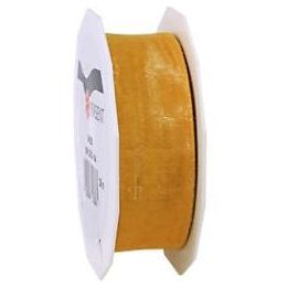 PRÄSENT PRAESENT Organza 6012525-634 Sonnengelb 25 mm x 25 m 3 Stück