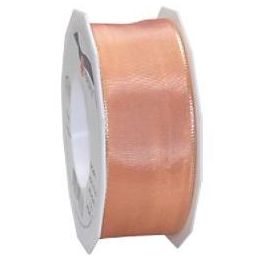 PRÄSENT PRAESENT Seidenband 4644025-123 Apricot 40 mm x 25 m 2 Stück