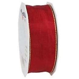 PRÄSENT PRAESENT Seidenband 4724025-919 Rubinrot 40 mm x 25 m 2 Stück