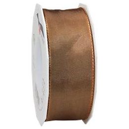 PRÄSENT PRAESENT Seidenband 4644025-733 Macchiato 40 mm x 25 m 2 Stück