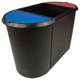 Helit Abfallbehälter 20L + 9 28 L x 44 x 34,8 cm Rot, Blau, Schwarz