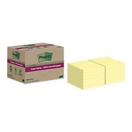 Post-it Super Sticky Recycelte Haftnotizen 76 x 76 mm Kanariengelb 70 Blatt 12 Blöcke